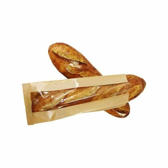 Sachet à pain kraft avec fenêtre 19 x 7 x 36 cm | Mon-emballage