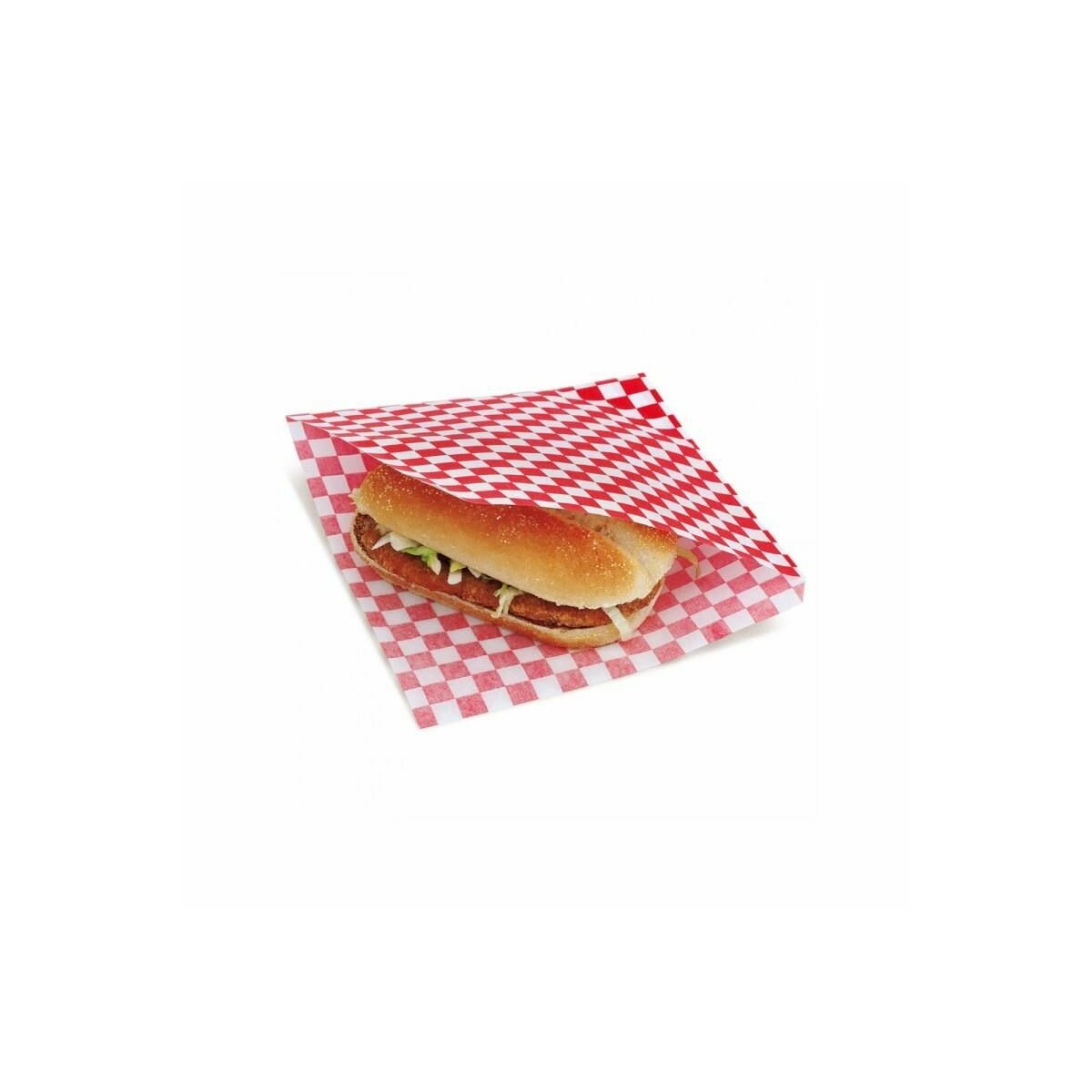 Sachet burger kraft damier rouge 17 x 18 cm | Mon-emballage
