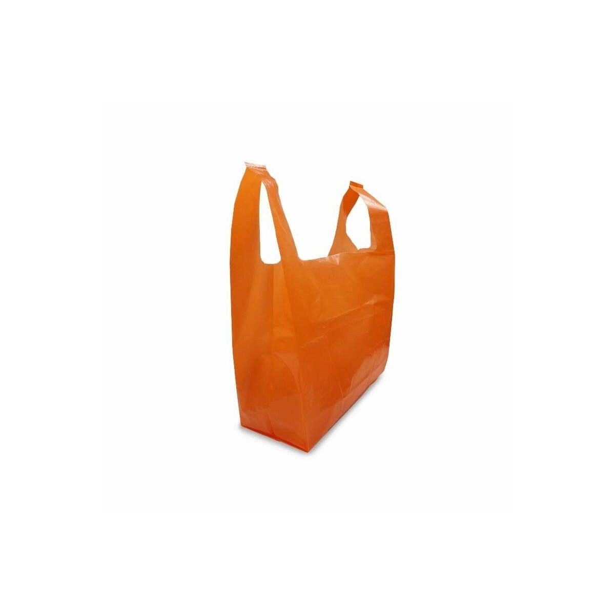 Sac Plastique Bretelles Orange 26 X 6 X 45 Cm Mon emballage