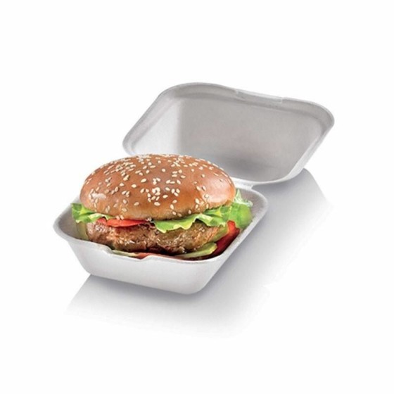 Boite burger biodégradable en bagasse | Mon-emballage