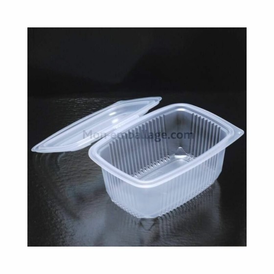 Barquette plastique transparente Ondipack 1000 ml avec couvercle