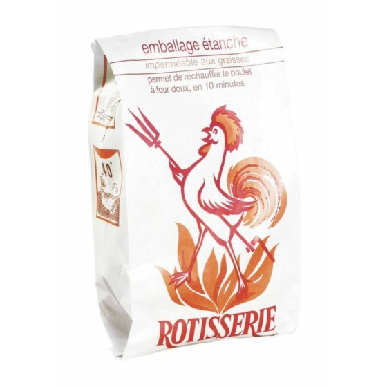 Sachet poulet kraft blanc 25 x 9 x 40 cm | Mon-emballage