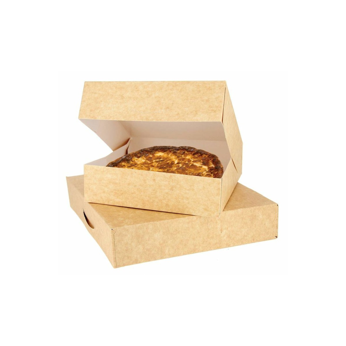 Boite à gateau carton brun 25 x 25 x 8 cm | Mon-emballage